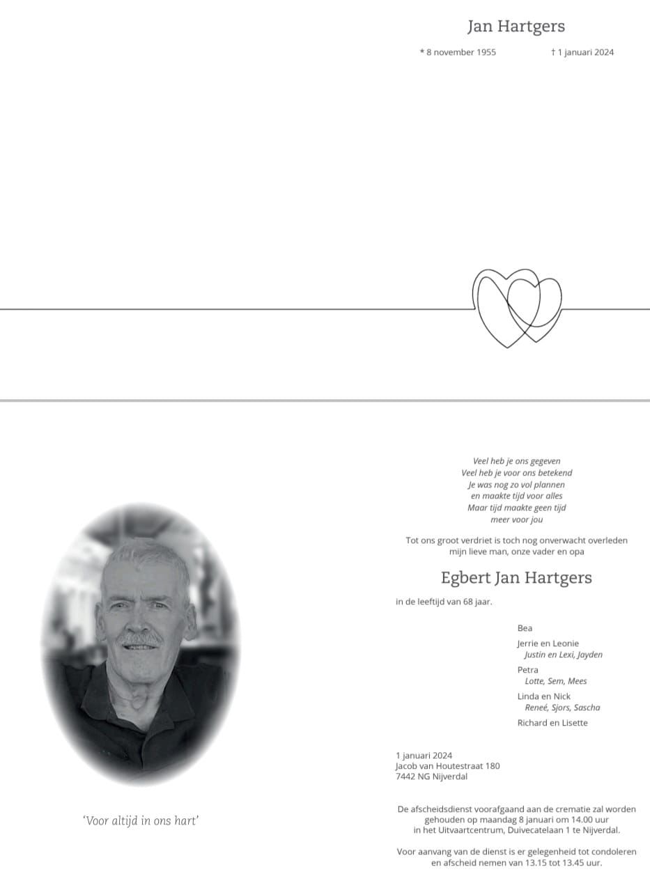 In Memoriam: Jan Hartgers (1955) | SVVN